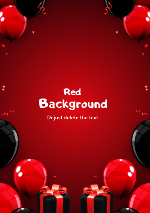 Red Dégradé Birthday Background A4 Template | PosterMyWall