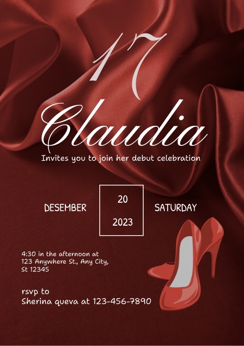 Red dark birthday invitation template | PosterMyWall