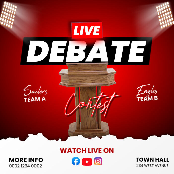 Copy of Red Debate Contest Instagram Post | PosterMyWall