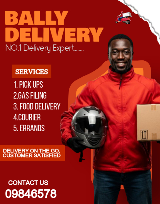 Plantilla de Red Delivery Services Poster/Wallboard | PosterMyWall