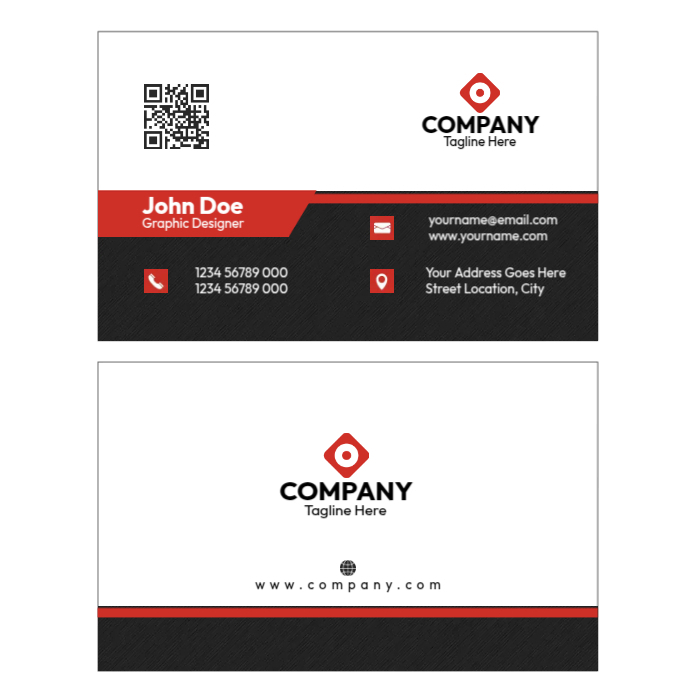 Red Design Business Calling Card Template | PosterMyWall