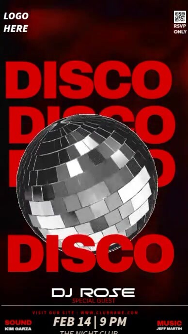 Red Disco Ball Template | PosterMyWall