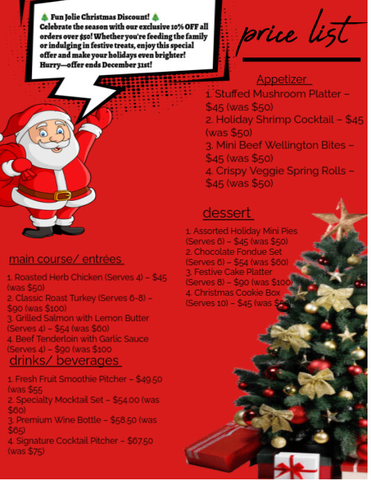 Red discount price list Template | PosterMyWall