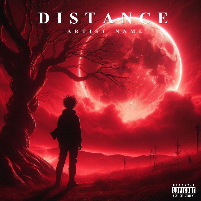 Red Distance Mixtape Album Cover Album Cover Templat | PosterMyWall