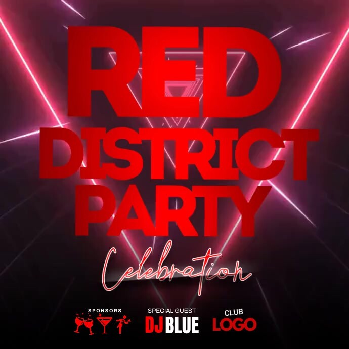 Plantilla de Red District Party Template | PosterMyWall