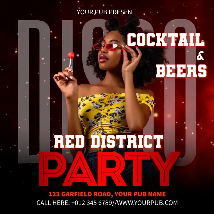 Red District Party Template | PosterMyWall