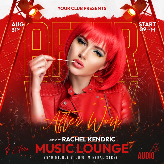 Red Dj Party Template | PosterMyWall