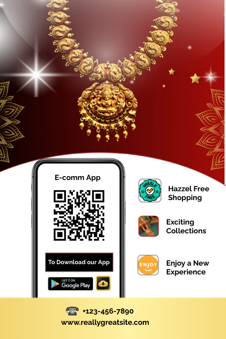 Red Ecomm App Poster Template | PosterMyWall