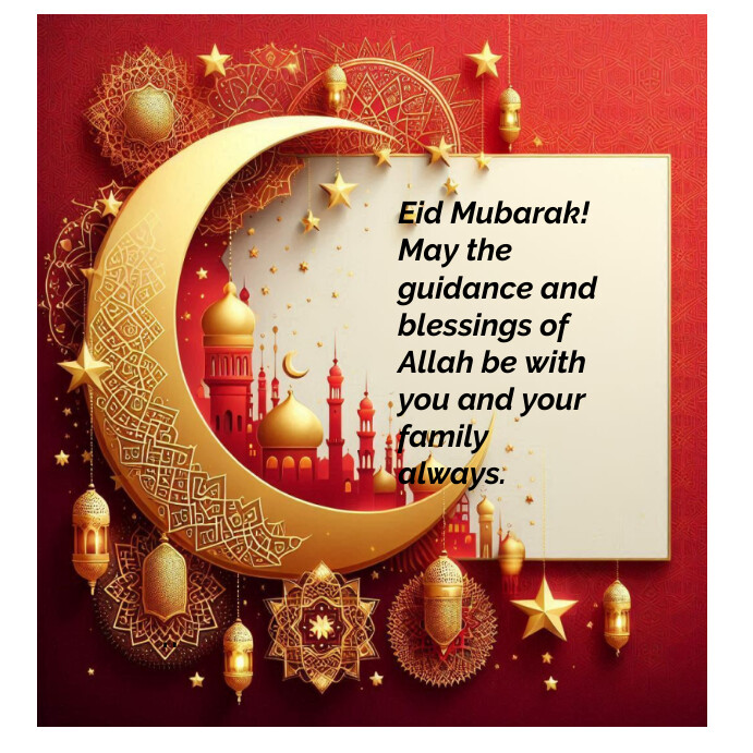 Red Eid Mubarak Instagram Post Template | PosterMyWall