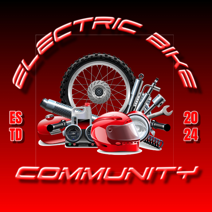 Red Electric Bike Community Logo Template | PosterMyWall