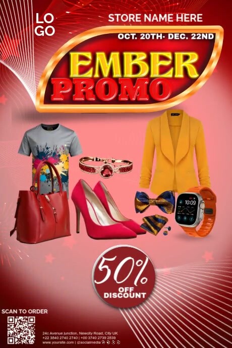 Red Ember Promo Poster Templat | PosterMyWall