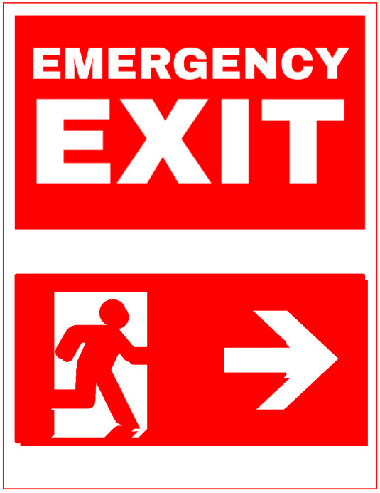 Copy of Red Emergency Exit Flyer (us Letter) | PosterMyWall