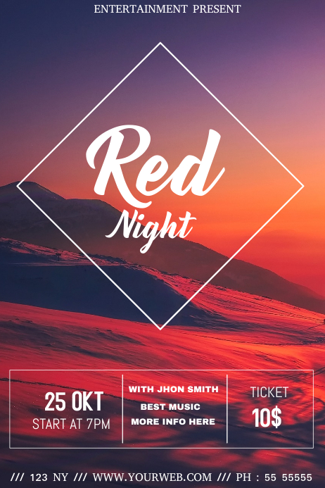 Red event flyer template | PosterMyWall