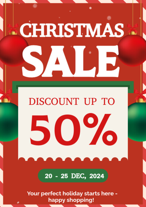 Copy of Red Exclusive Christmas Sale A4 | PosterMyWall