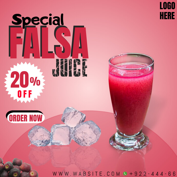 Modèle Red False Juice Instagram Post | PosterMyWall