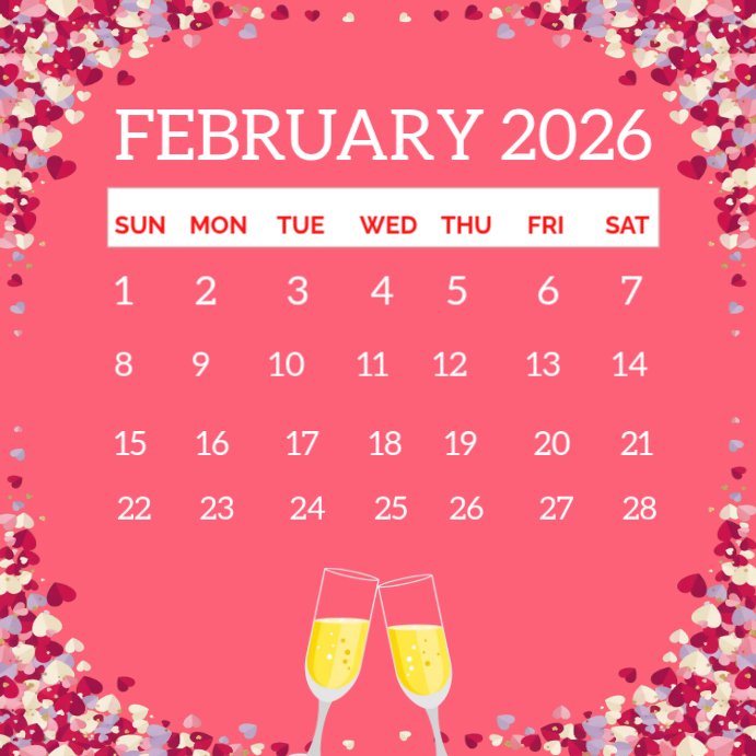 Copy of Red February 2026 Calendar Instagram Post | PosterMyWall
