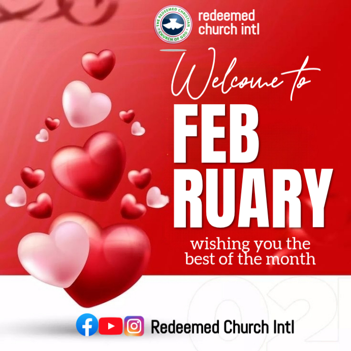 Red February Church Welcome Instagram Post Template | PosterMyWall