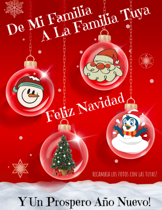 Red Feliz Navidad Saludos Tarjeta Flyer (us Letter) Template | PosterMyWall