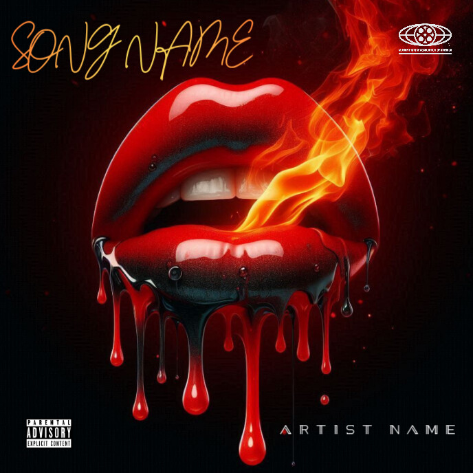 Red Fire Lips mixtape album cover Template | PosterMyWall