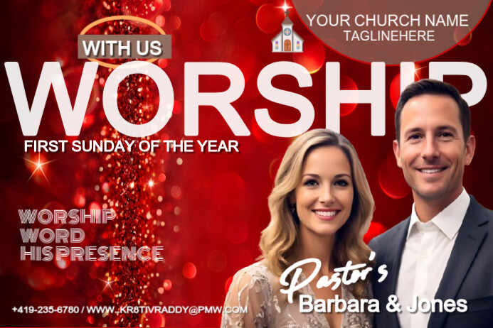 Red First Sunday Poster Template | PosterMyWall