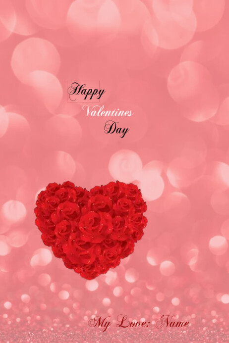 Red Floral A Valentines Day Rose Poster Template | PosterMyWall