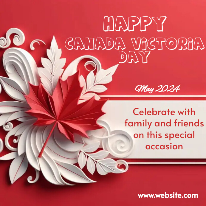 Plantilla de Red Floral Canada Victoria Day Instagram Post | PosterMyWall