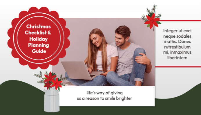 Red Floral Christmas Checklist Blog Header Template | PosterMyWall