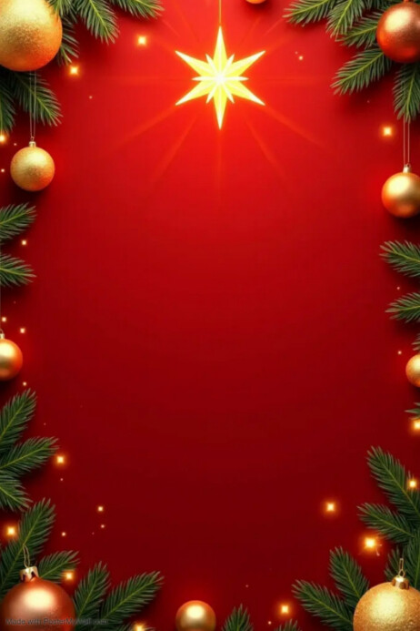 Red Floral Christmas Template Poster | PosterMyWall