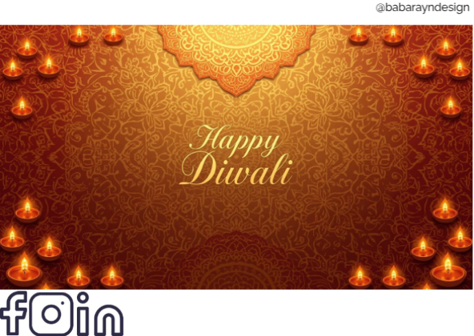 Red Floral Diwali Postcard Template | PosterMyWall