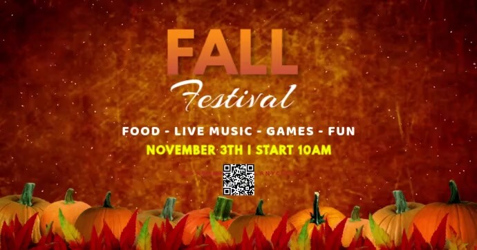 Modèle Red Floral Fall Festival Gambar Bersama Facebook | PosterMyWall