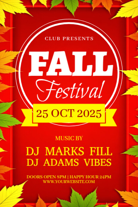Copy of Red Floral Fall Festival Poster | PosterMyWall