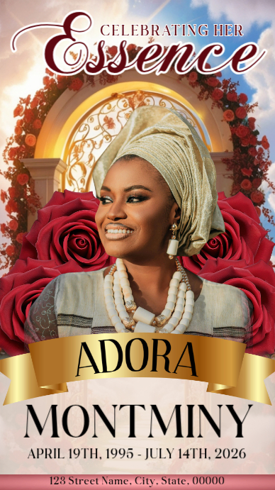 Red Floral Funeral Program Instagram Story Template | PosterMyWall