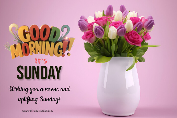 Copy of Red Floral Good Morning Sunday Label | PosterMyWall