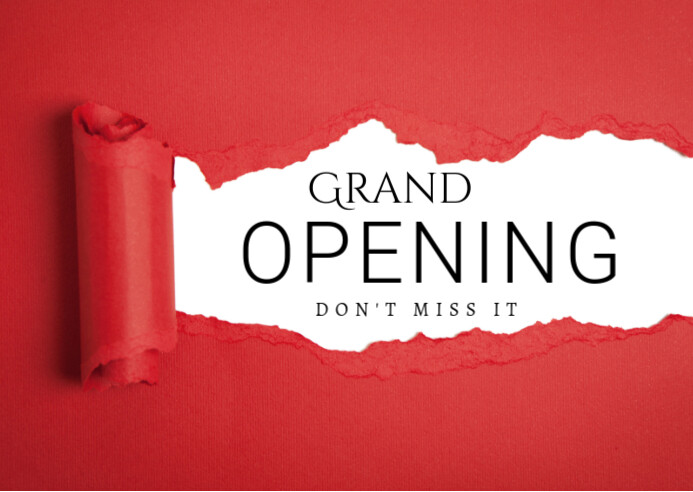Copy of Red Floral Grand Opening Ceremony Announcement Post's Postcard ...