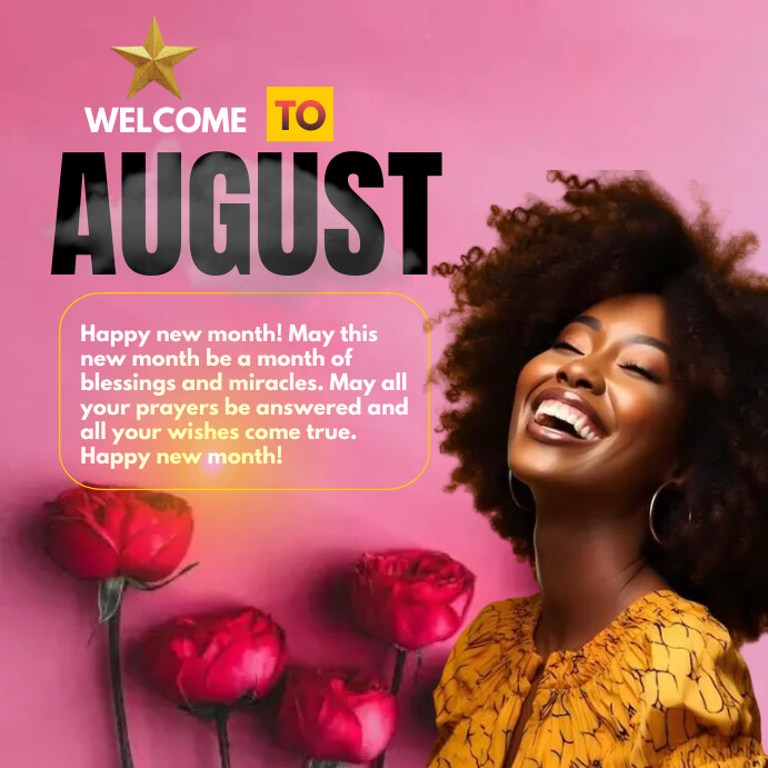 Red Floral Graphics Design Happy New Month Wi Template | PosterMyWall