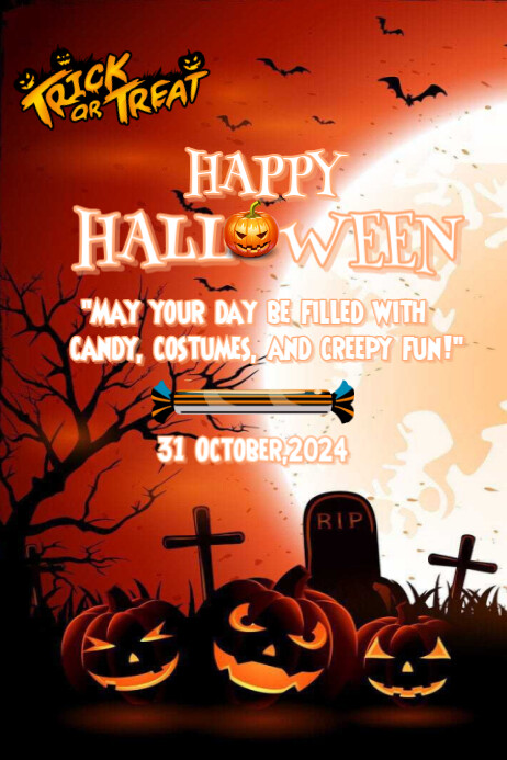 Modèle Red Floral Happy Halloween Poster | PosterMyWall