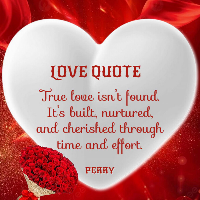 Red Floral Love Quote Instagram Post Template | PosterMyWall