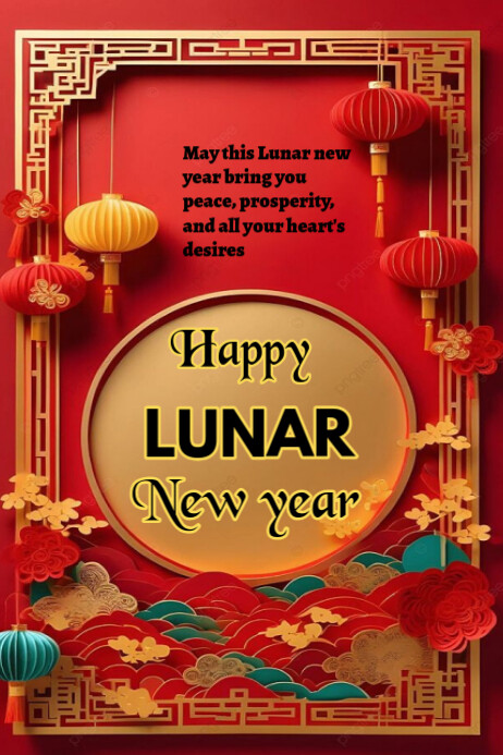 Red Floral Lunar New Year Design Template Poster | PosterMyWall