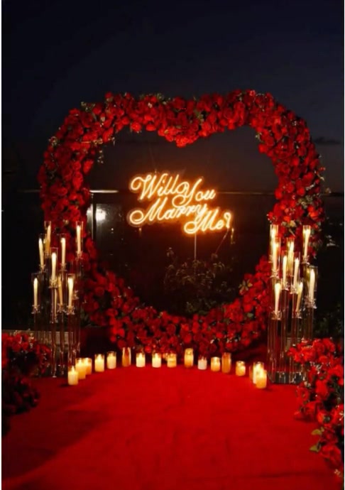 Red Floral Marry Me Valentine's Day Animated Social Media A4 Template ...