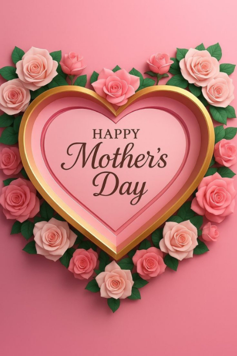 Red floral mother's day poster Template | PosterMyWall