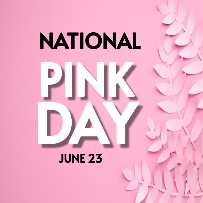 Red Floral National Pink Day Instagram Post Template | PosterMyWall