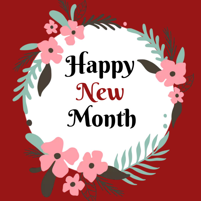 Red Floral New Month Template Instagram Post | PosterMyWall