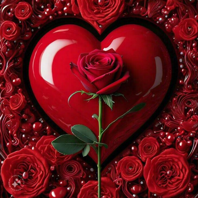 Copy of Red Floral Royal Heart Love Instagram Post | PosterMyWall