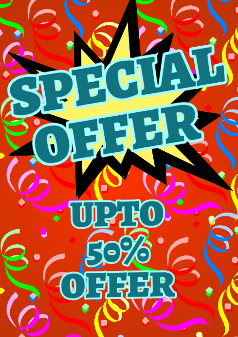 Red Floral Special Offer Poster A4 Template | PosterMyWall