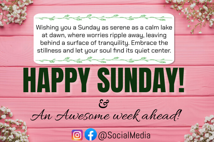 Red Floral Sunday Inspirational Poster Template | PosterMyWall