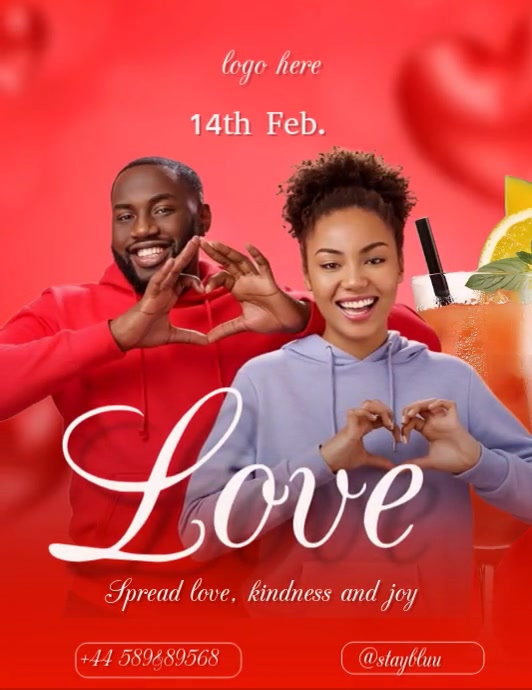 Copy of Red Floral Valentine's Day Video Ads Flyer (us Letter ...