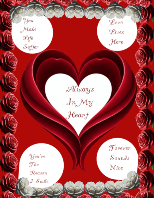 Red floral Valentine Instagram Portrait Post Template | PosterMyWall