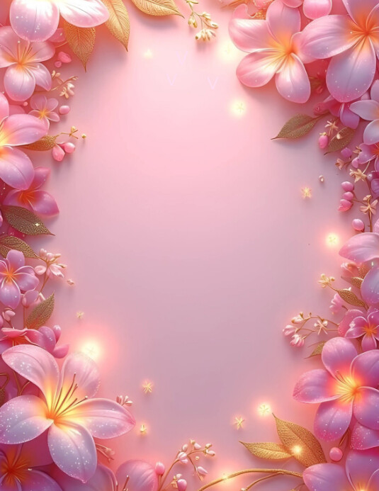 Red Floral Wedding Card Invitation Background Flyer (us Letter ...