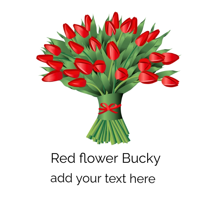 Plantilla de Flor Roja Folleto Bucky | PosterMyWall