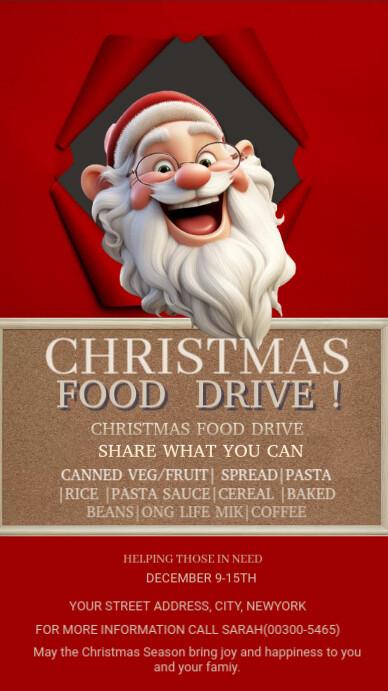Copy of Red Food Drive Instagram Story | PosterMyWall